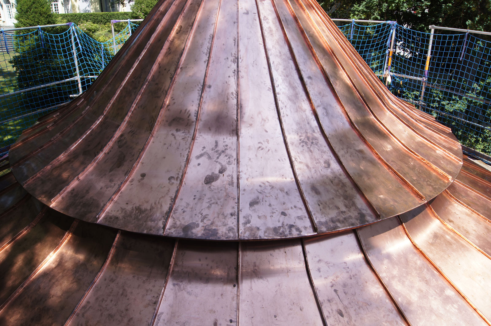 Individuelle Kupferbleche für Pavillon-Dachfläche – Flaschnerei Kreß